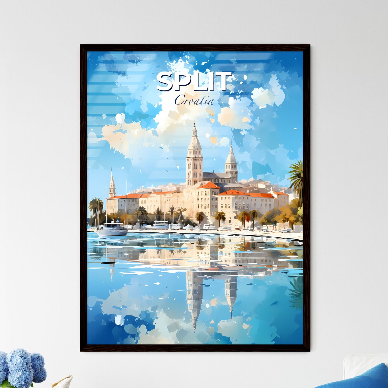 Split Croatia Skyline A Watercolor Painting of A City Travel Skylines ...