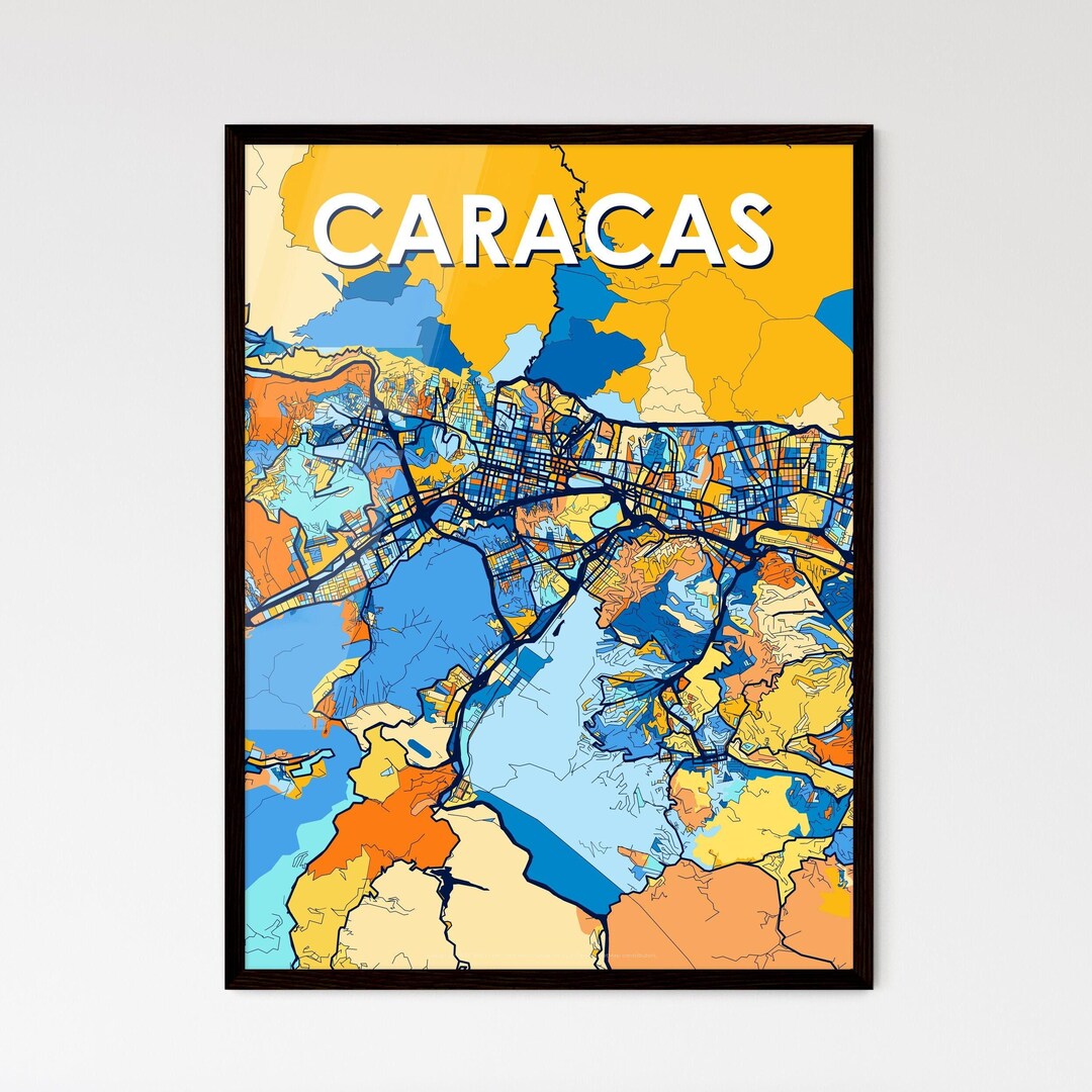 Vibrant Caracas Venezuela Art Map Poster - Unique Wall Decor | Perfect ...