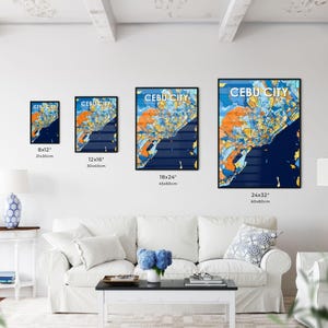 Cebu City Art Map Poster - Vibrant Wall Decor, Unique Gift Idea for ...