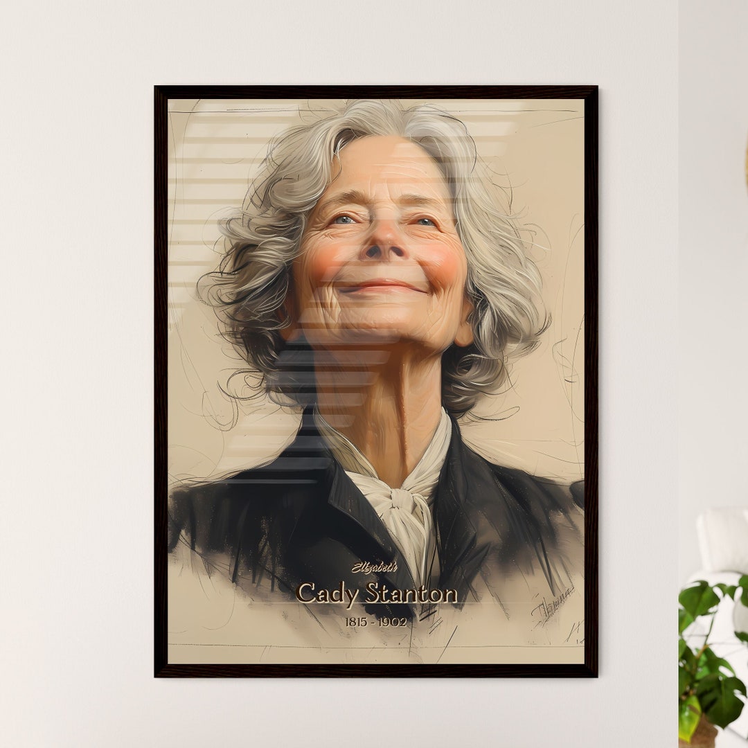 Elizabeth, Cady Stanton, 1815 1902, A Poster of a Woman With White Hair ...