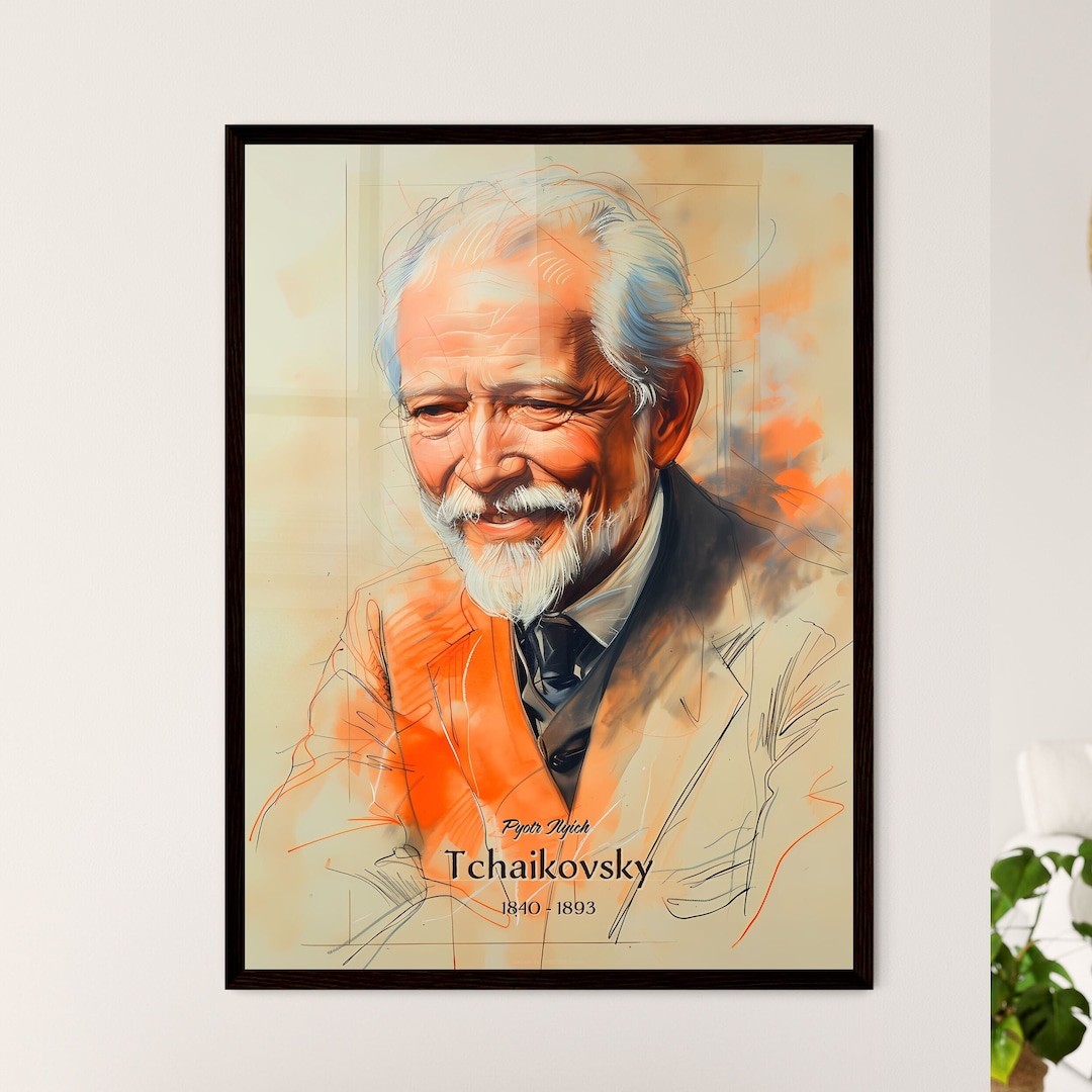 Pyotr Ilyich, Tchaikovsky, 1840 1893, A Poster of a Drawing of a Man ...