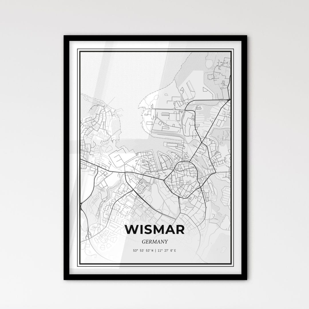 Wismar Germany - Scandinavian Style City Map for Modern Home Decor - Etsy