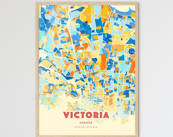 VICTORIA MAP - Minimalist Victoria Art Print, Customizable City Map ...