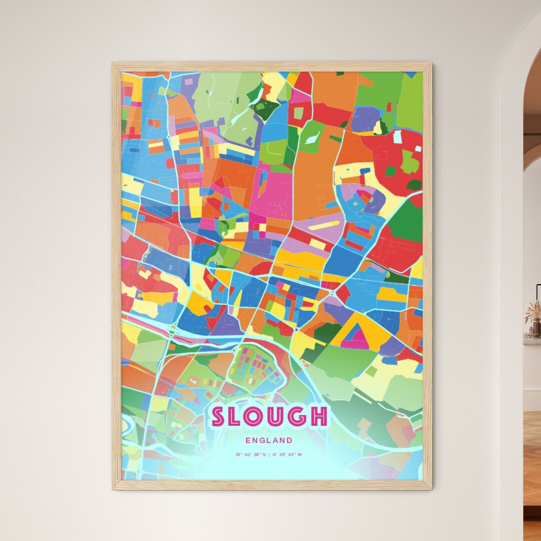 SLOUGH ENGLAND Landkarte individuelles Poster ein perfektes Geschenk ...