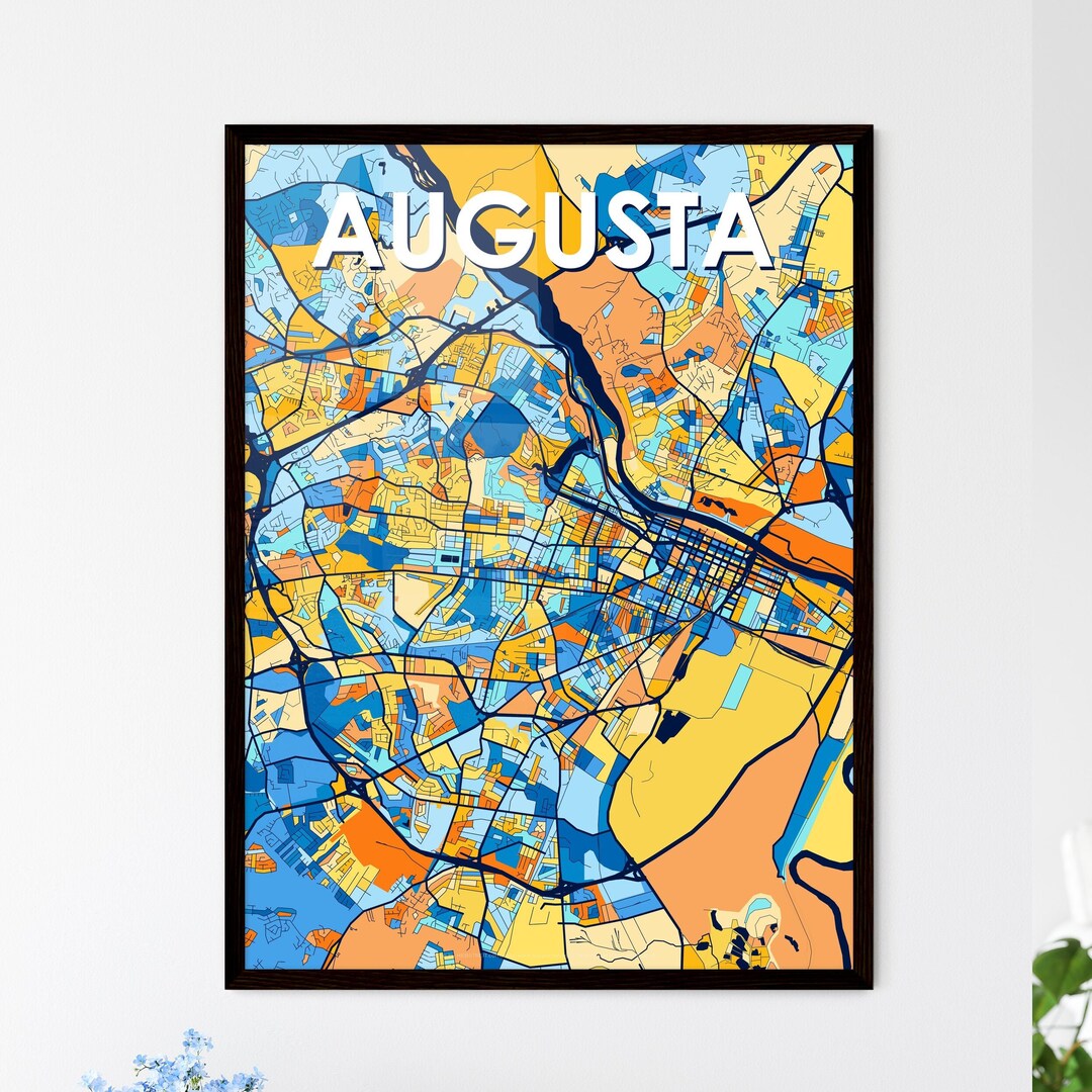 AUGUSTA GEORGIA Vibrant Colorful Art Map Poster - Poster Print, Unique ...