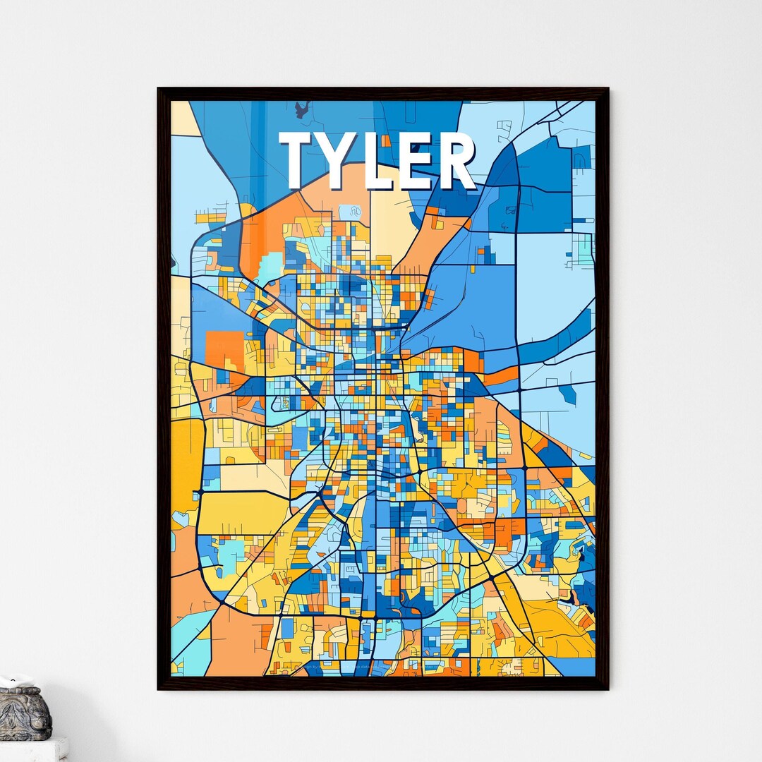 Vibrant Tyler Texas Art Map Poster - Unique Wall Decor, Perfect Gift ...