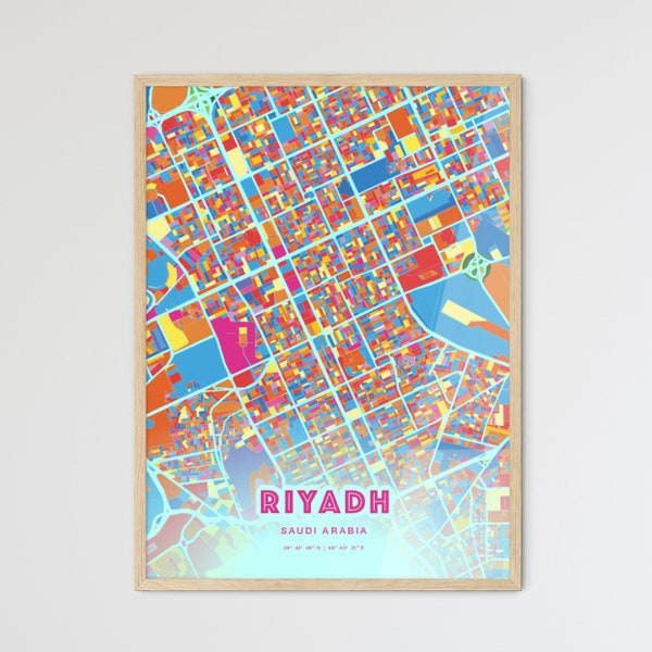 Saudi Arabia Riyadh Map Art - Etsy