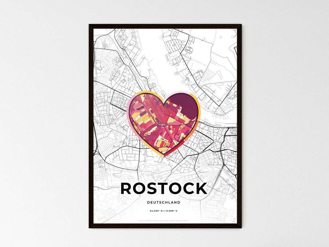 ROSTOCK Germany Map - Choose From 3 Styles - Perfect for Souvenir or ...