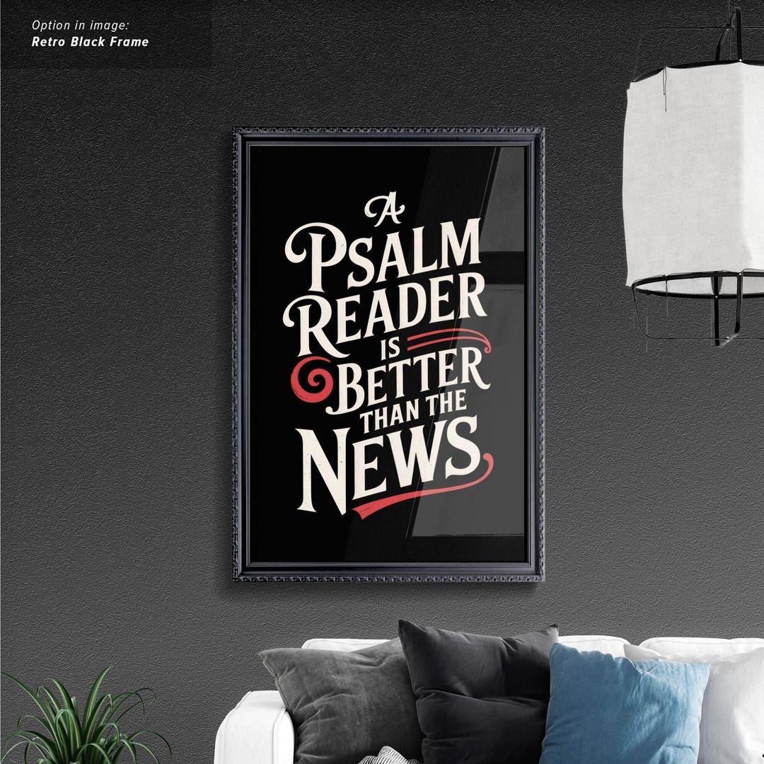 Psalm Reader Vintage Art Print: Inspirational Quote Poster - Etsy