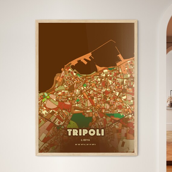 TRIPOLI LIBYA Farmhouse Art Map Custom Poster - Etsy