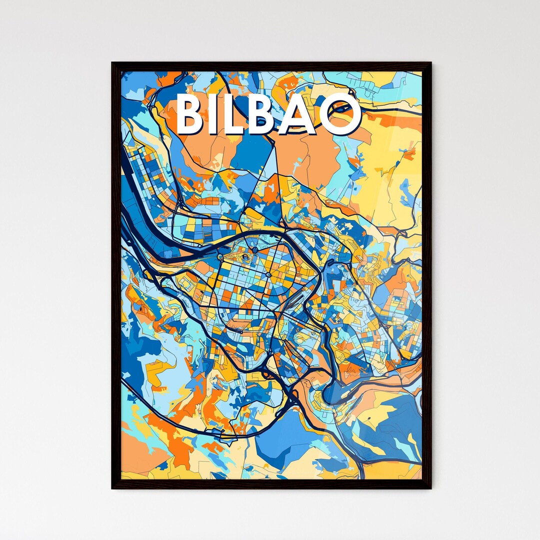 Bilbao Art Map Poster - Vibrant Colorful Decor for Unique Home Design ...