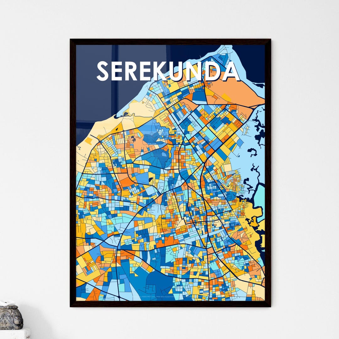 Serekunda Gambia Art Map - Vibrant Wall Decor Poster, Unique ...