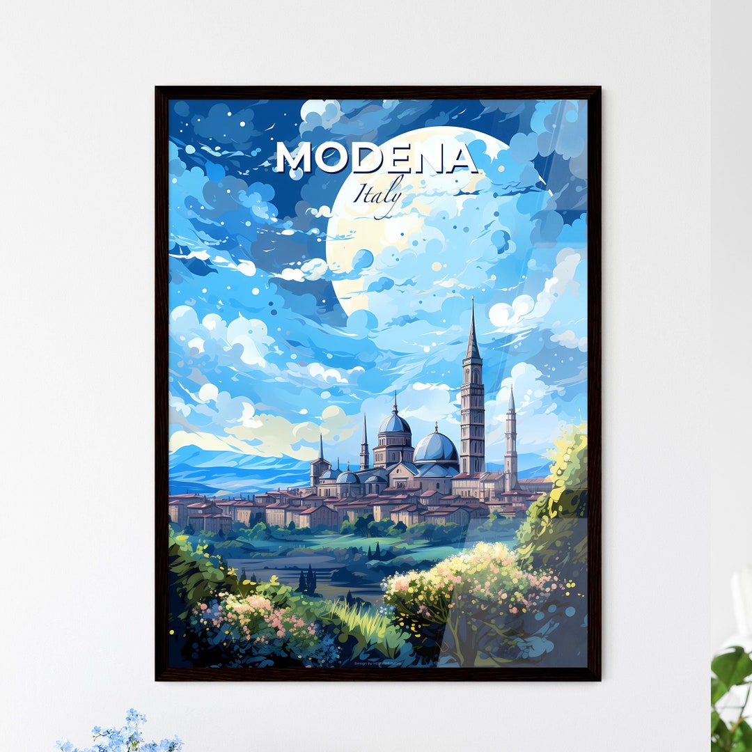 Ein Poster von Modena Italien Skyline Eine Stadt voller Türme und ein ...