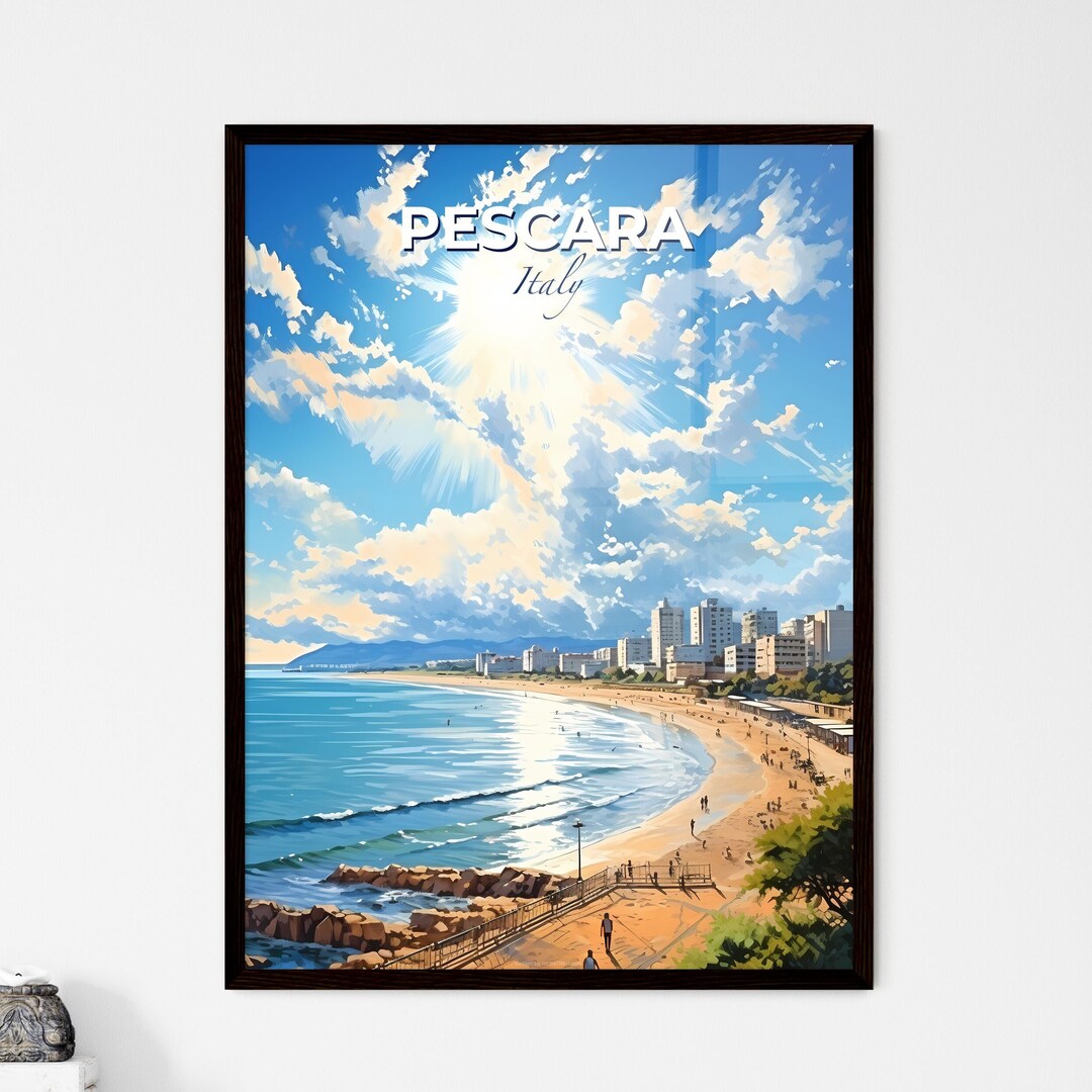 Pescara Italy Skyline A Beach With Buildings and Water Travel Skylines Collection Customizable ...