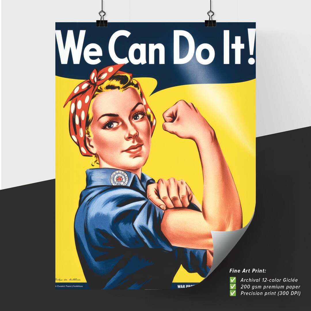 Vintage Rosie the Riveter Poster: Americana Feminist Decor - Etsy UK