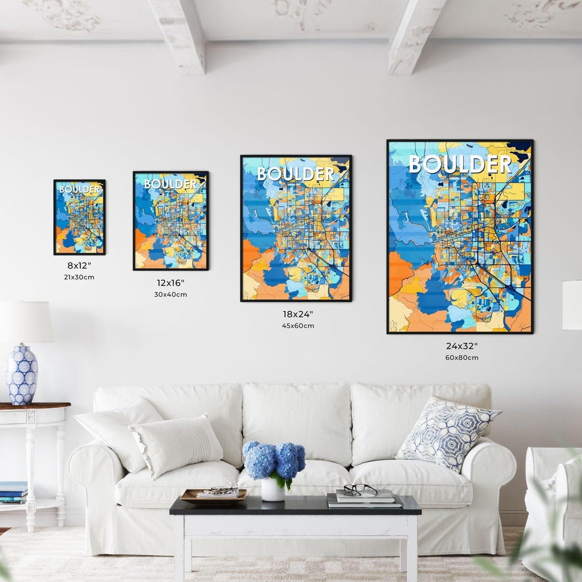 Boulder, Colorado Art Map Poster - Unique Decor | Perfect ...