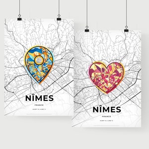 NÎMES FRANCE – Where It All Began Map - Choose One of Three Styles ...