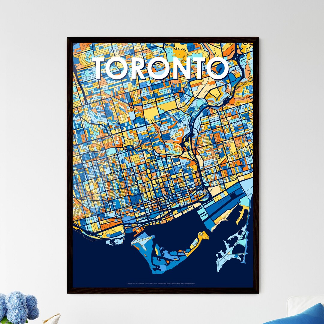 Toronto Map Poster Vibrant and Colorful Art of Canada for - Etsy
