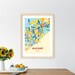 Mataró Spain Coastal Colors Art Map, Mataró España City Map ...