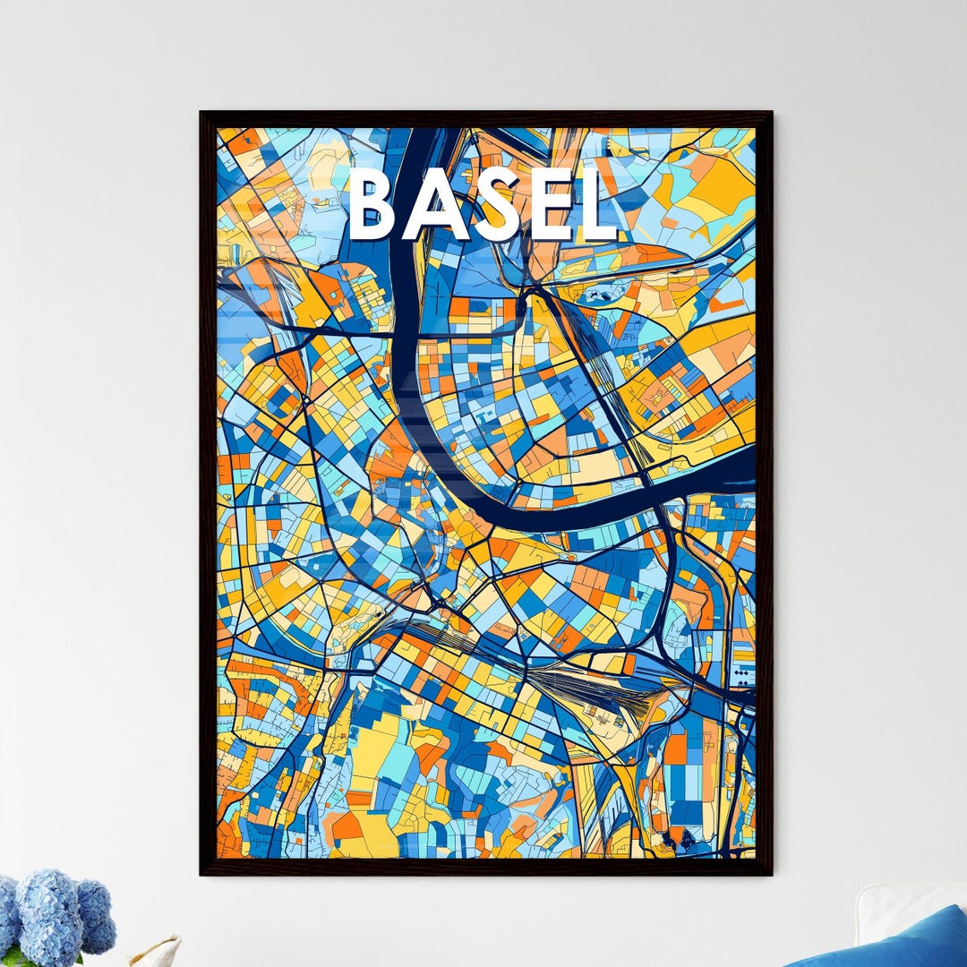 Basel Switzerland Art Map Poster - Vibrant Wall Decor for Unique Home ...