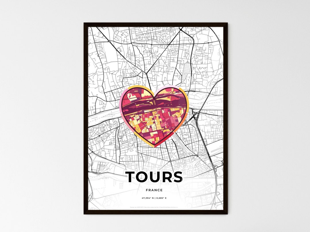 France Tours Map - 3 Style Options - Choose One of Three Styles ...