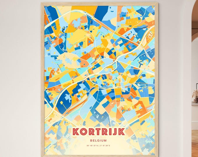 1910 Courtrai (kortrijk) Belgium Antique Map - Etsy