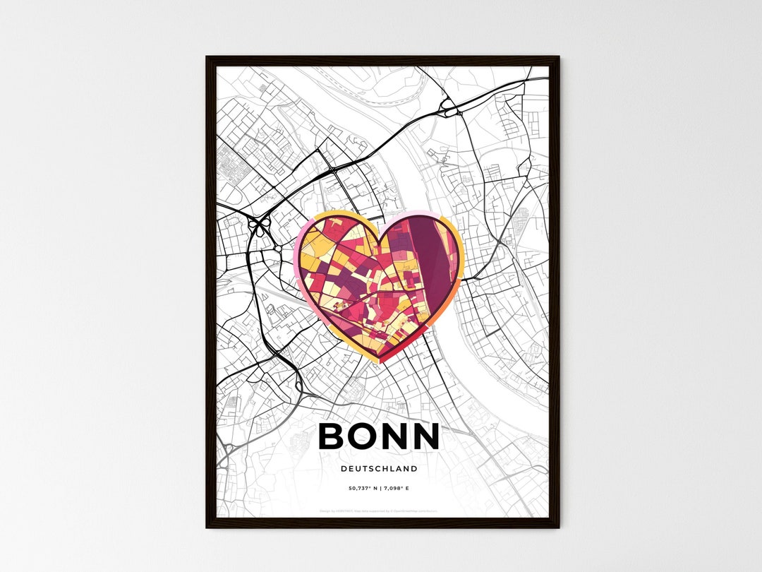BONN GERMANY – Where It All Began Map - Choose One of Three Styles ...