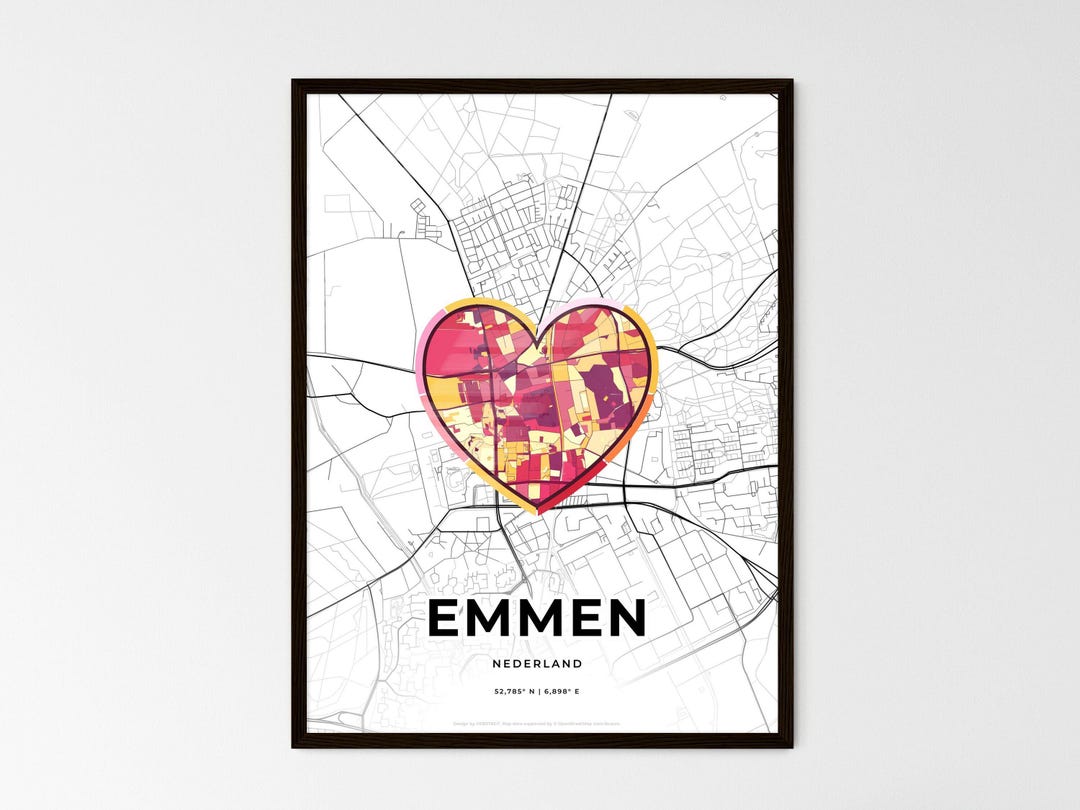 EMMEN NETHERLANDS – Where It All Began Map - Choose One of Three Styles ...