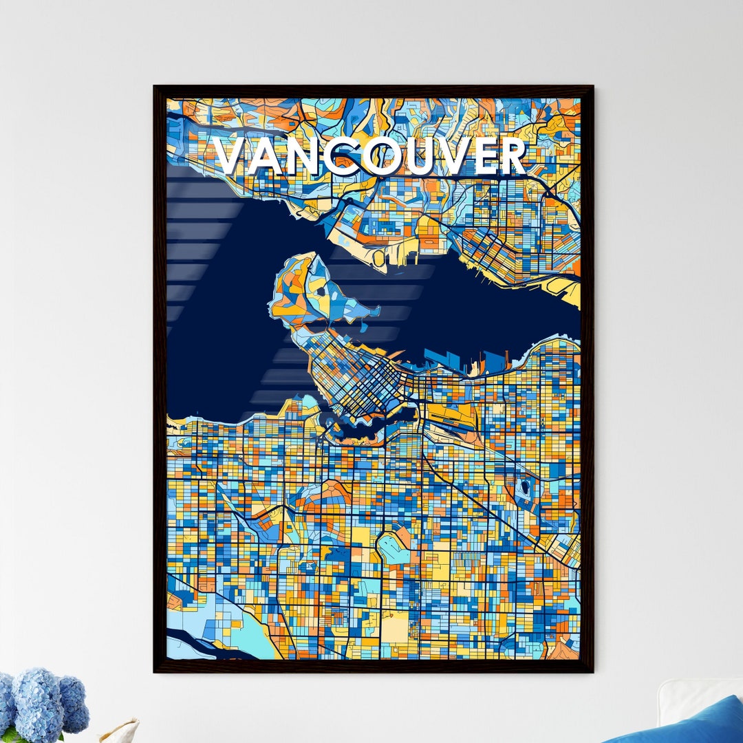 Vibrant Vancouver Canada Map Poster Colorful Wall Art Print - Etsy