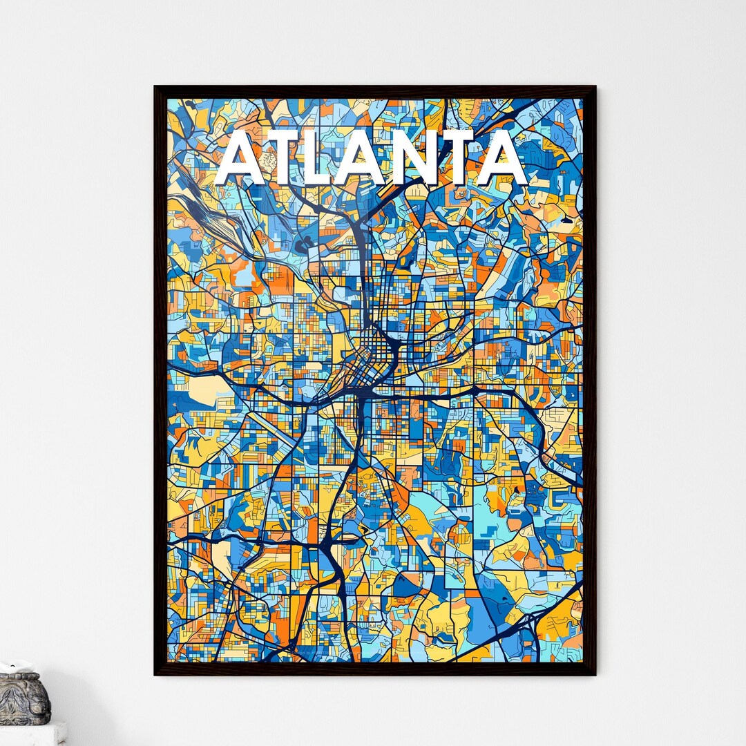 ATLANTA GEORGIA Vibrant Colorful Art Map Poster Perfect Gift for ...