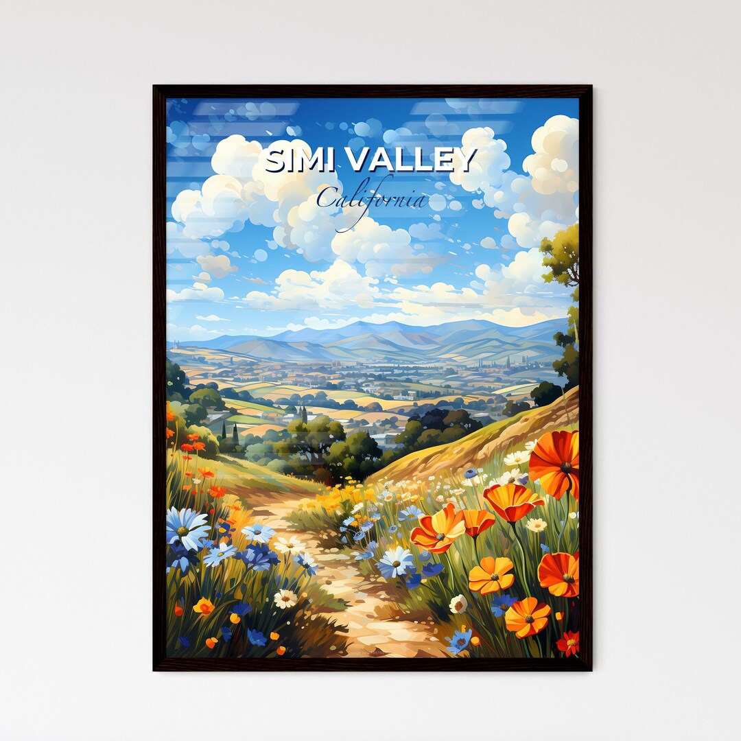 Simi Valley, California, a Painting of a Landscape With Flowers and ...