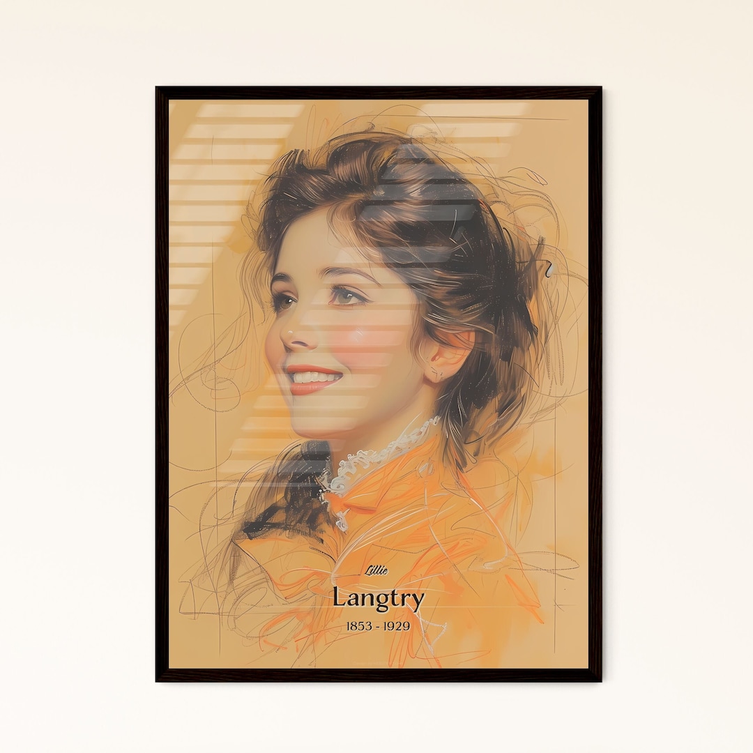 Lillie, Langtry, 1853 1929, A Poster of a Woman Smiling With a Yellow ...