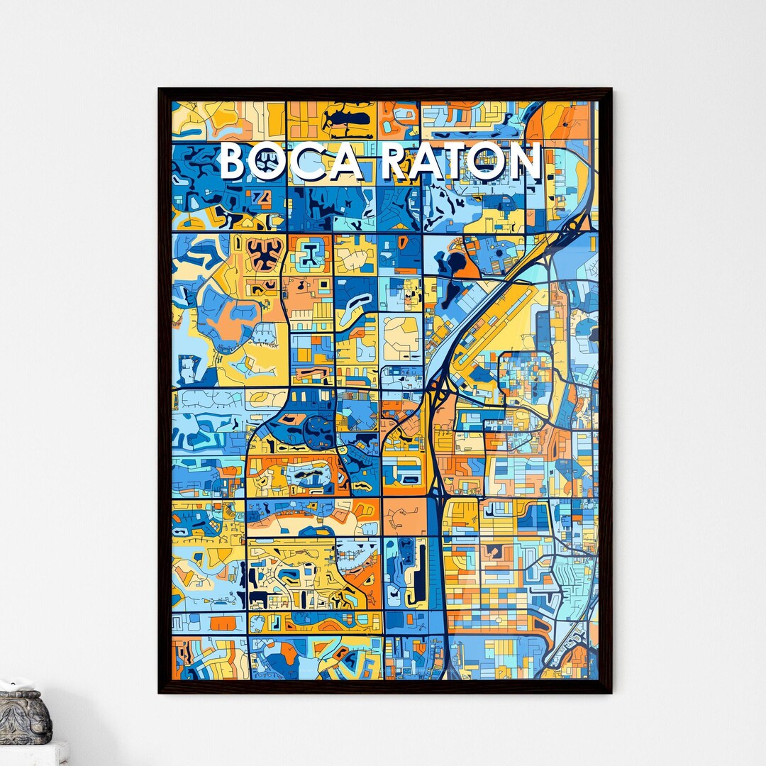 Boca Raton Art Map Poster - Vibrant Wall Decor, Unique Gift Idea for ...