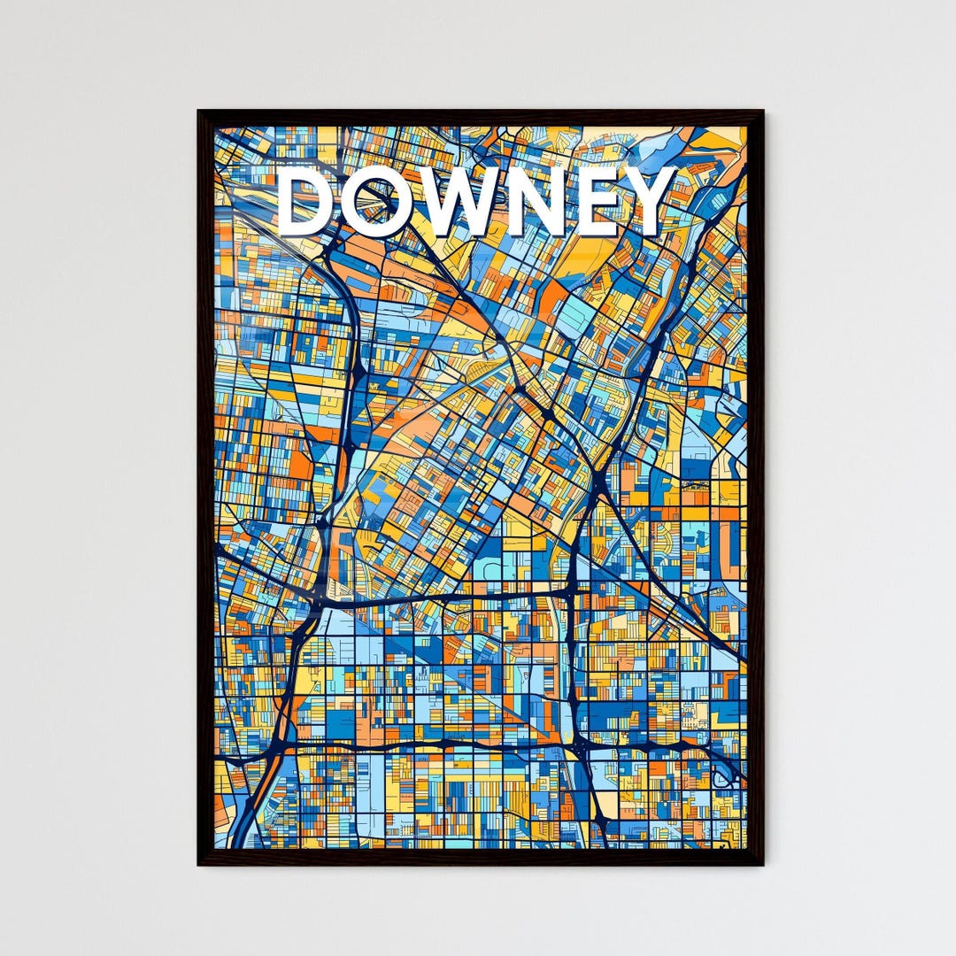 Art Map of Downey, California - Unique Wall Decor Poster, Perfect ...