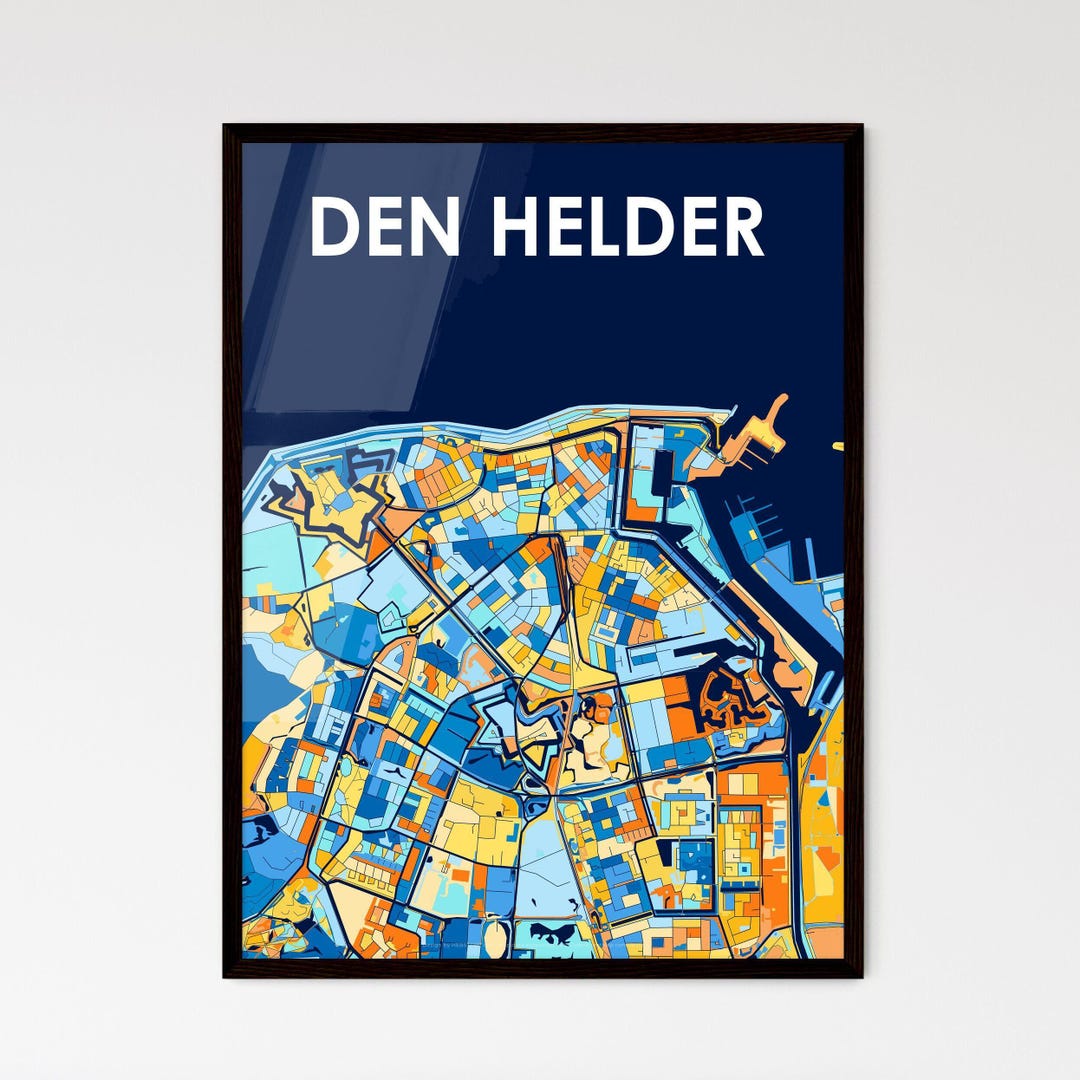 Art Map of Den Helder, Netherlands - Unique Wall Décor for Home ...