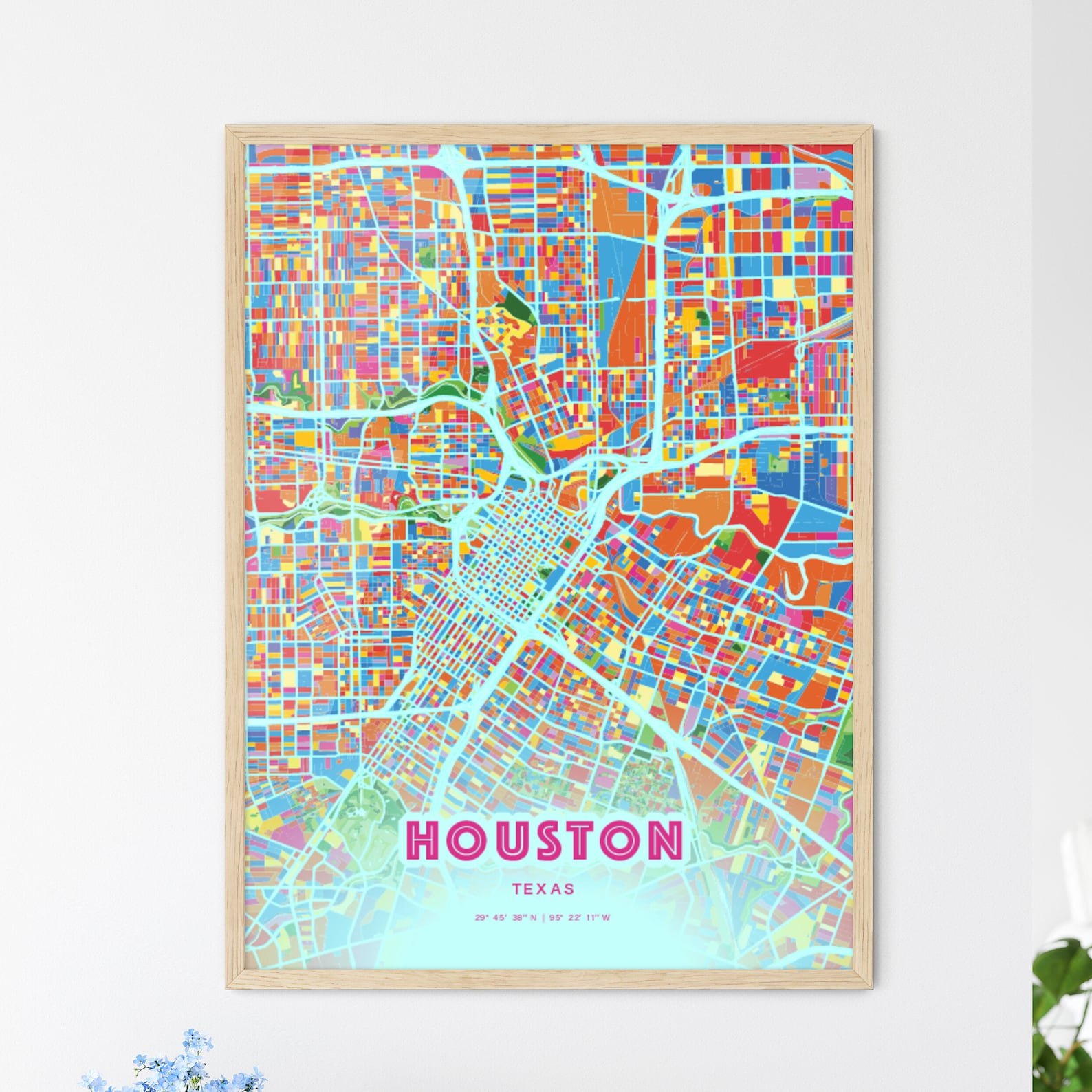 HOUSTON TEXAS Crazy Colorful Art Map Custom Poster - Etsy