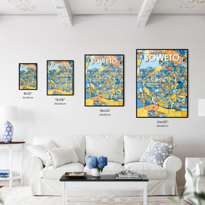 Soweto Art Map Poster - Vivid Wall Decor for Unique Interiors ...