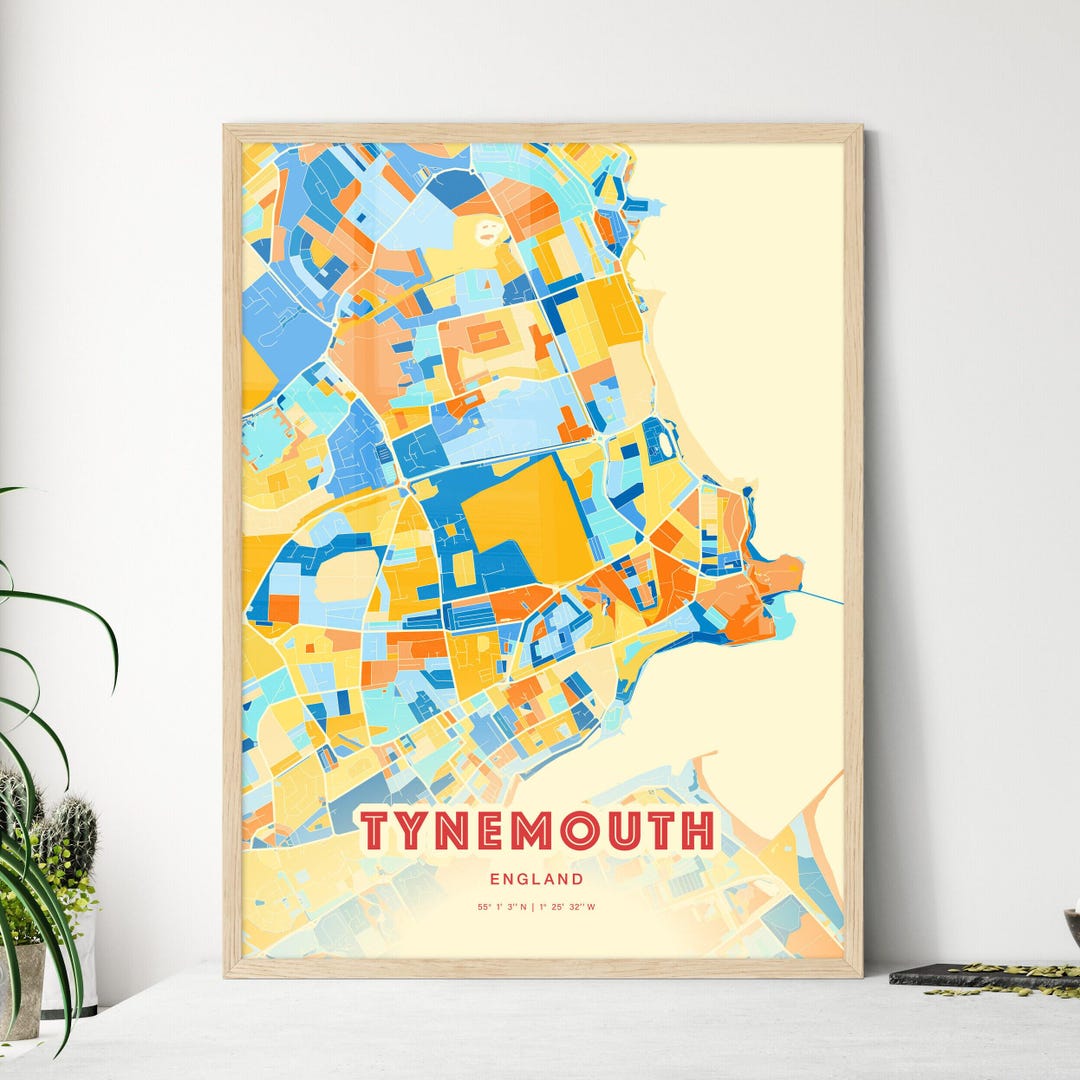 Colorful Tynemouth England Blue Orange Fine Art Print Tynemouth England ...