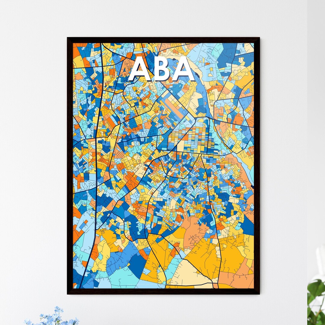 ABA NIGERIA Vibrant Colorful Art Map Poster Perfect Gift for Marriage ...