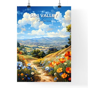 Simi Valley, California, a Painting of a Landscape With Flowers and ...