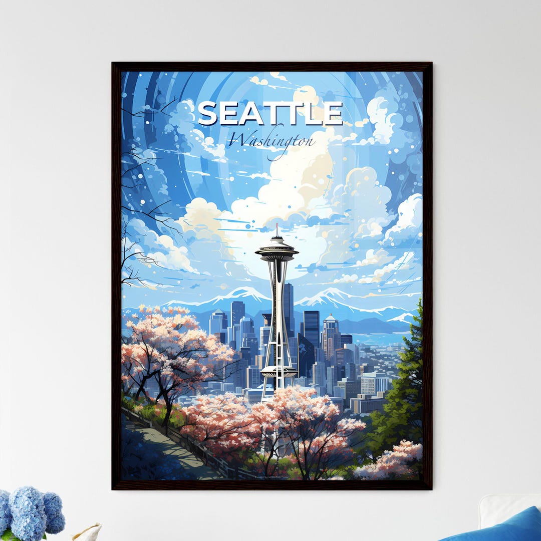 Seattle Skyline Art, City Skyline Print, Space Needle Decor, Custom ...