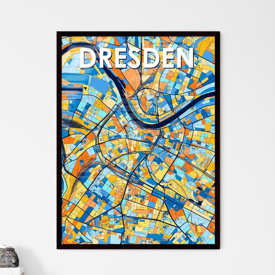 Dresden Map Art, Dresden Wall Decor, Vibrant Art Poster, Custom ...