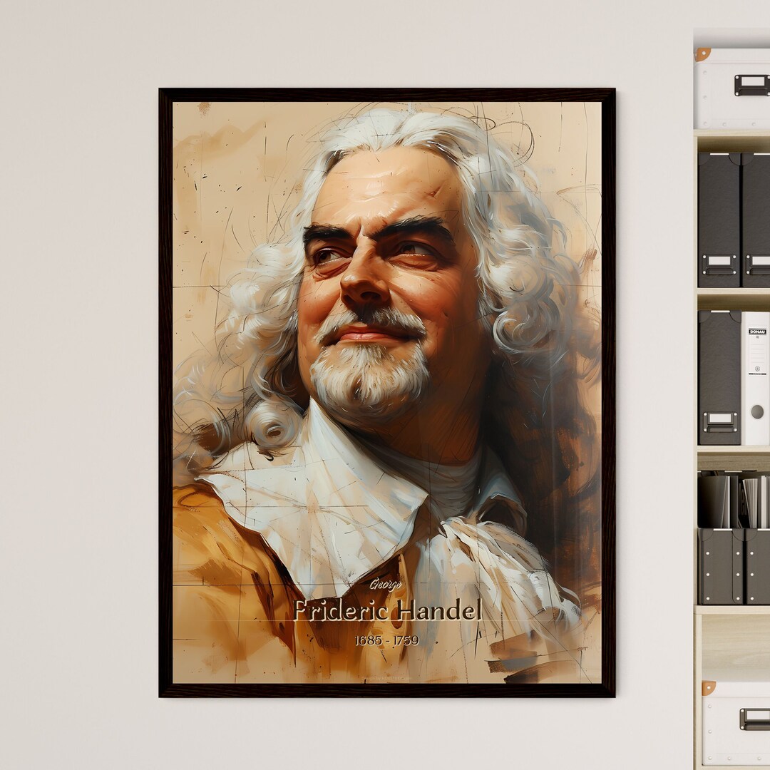 George, Frideric Handel, 1685 1759, A Poster of a Man With Long White ...