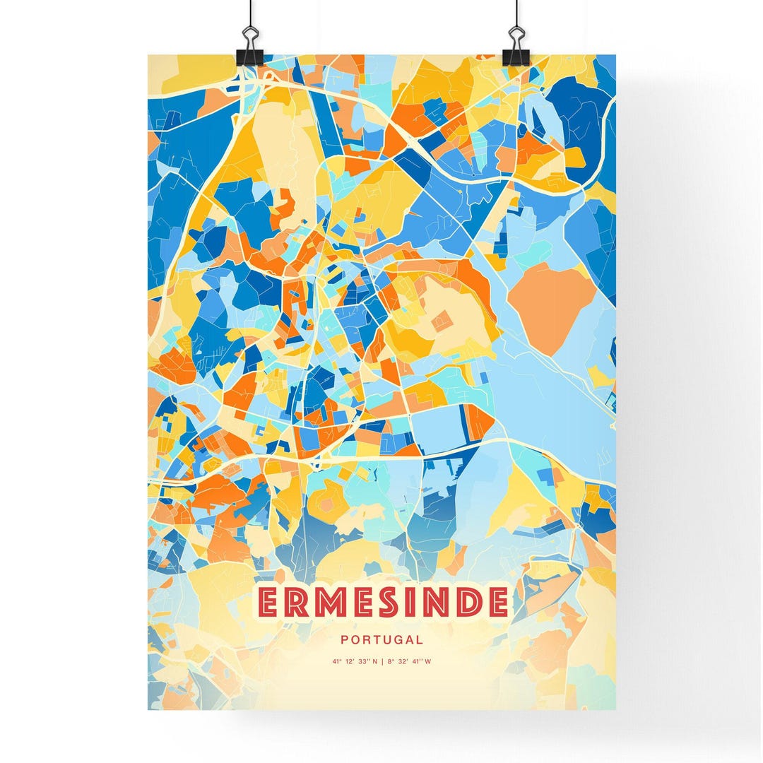 Colorful Ermesinde Portugal Blue Orange Fine Art Print Ermesinde ...