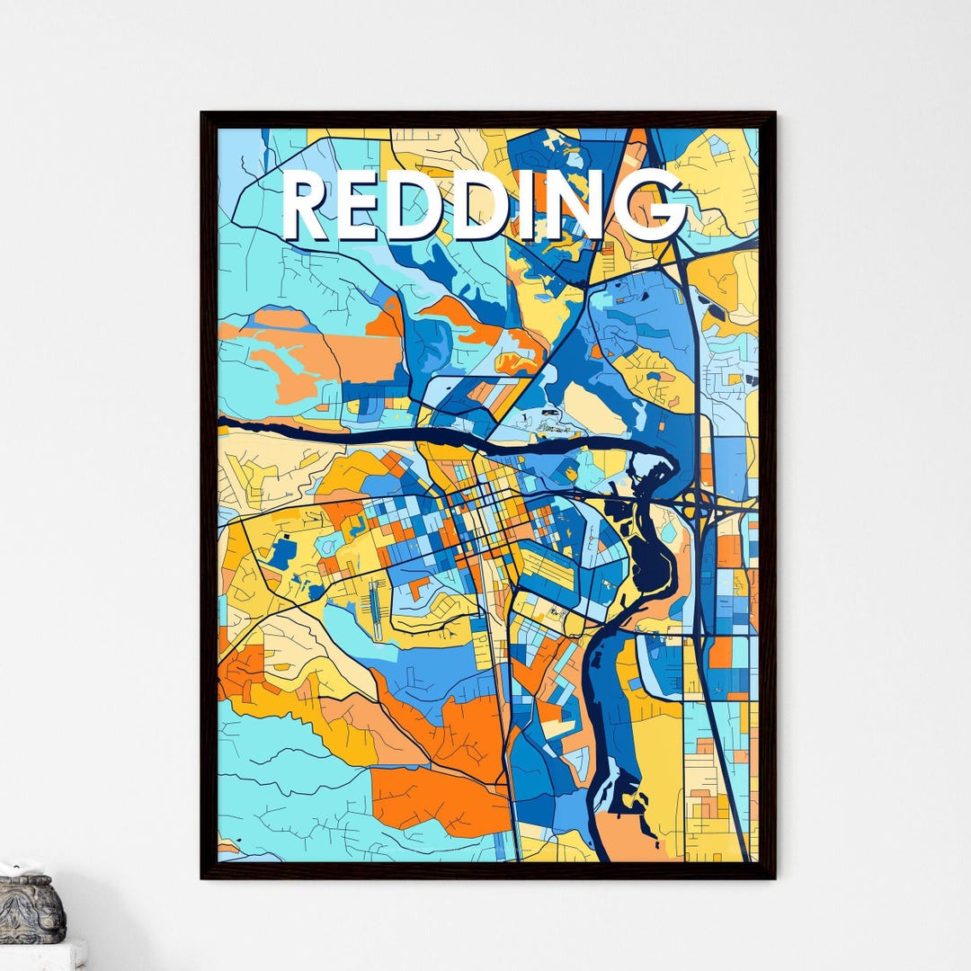 Redding California Art Map Poster: Vibrant Home Decor - Etsy