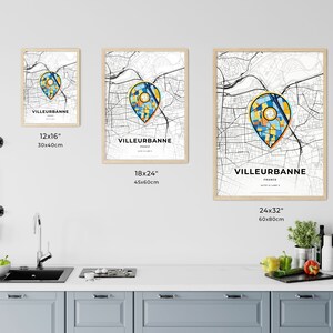 VILLEURBANNE FRANCE Map - Choose One of Three Styles - Customizable ...