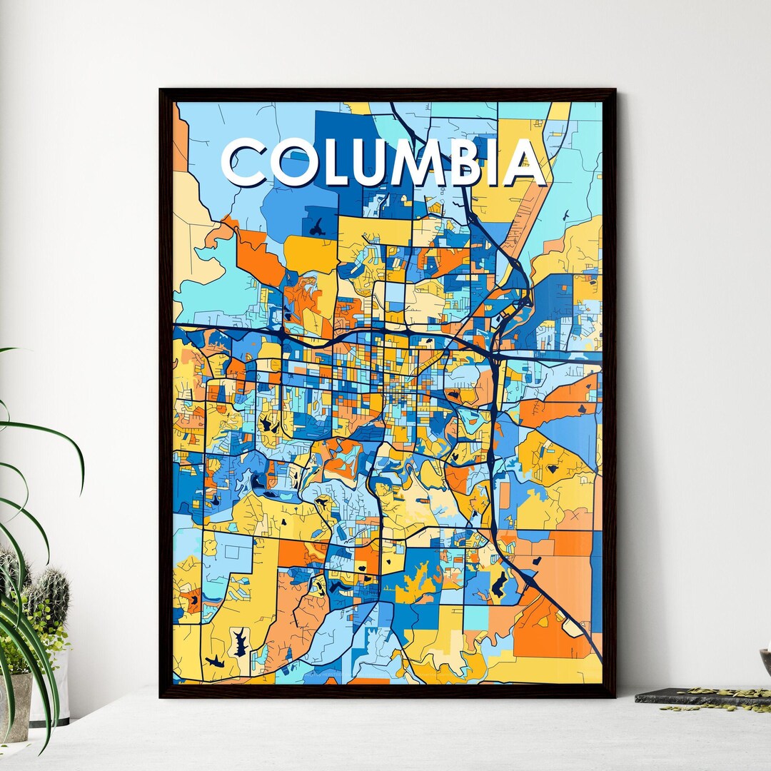 Columbia Missouri Art Map Poster - Vibrant Wall Decor | Unique Gift for ...