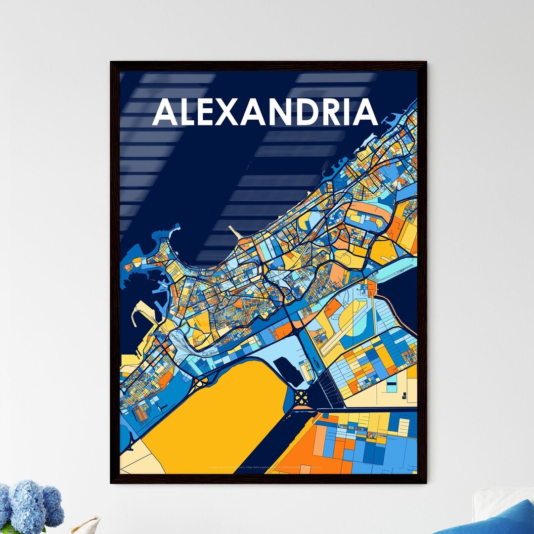 Stunning Alexandria Egypt Art Map Poster - Vibrant Decor for Home ...