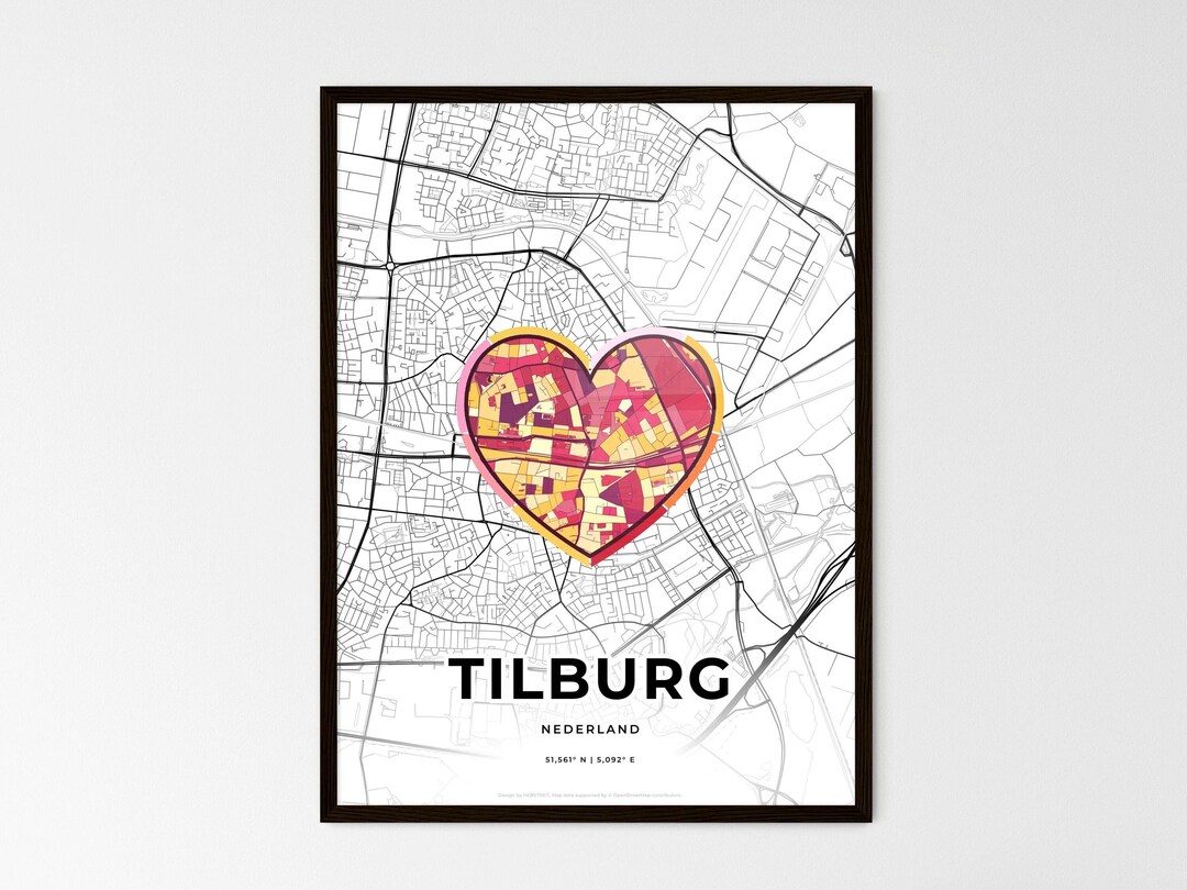 Tilburg Map in Three Styles - Netherlands Origin - Choose Your Style - Etsy