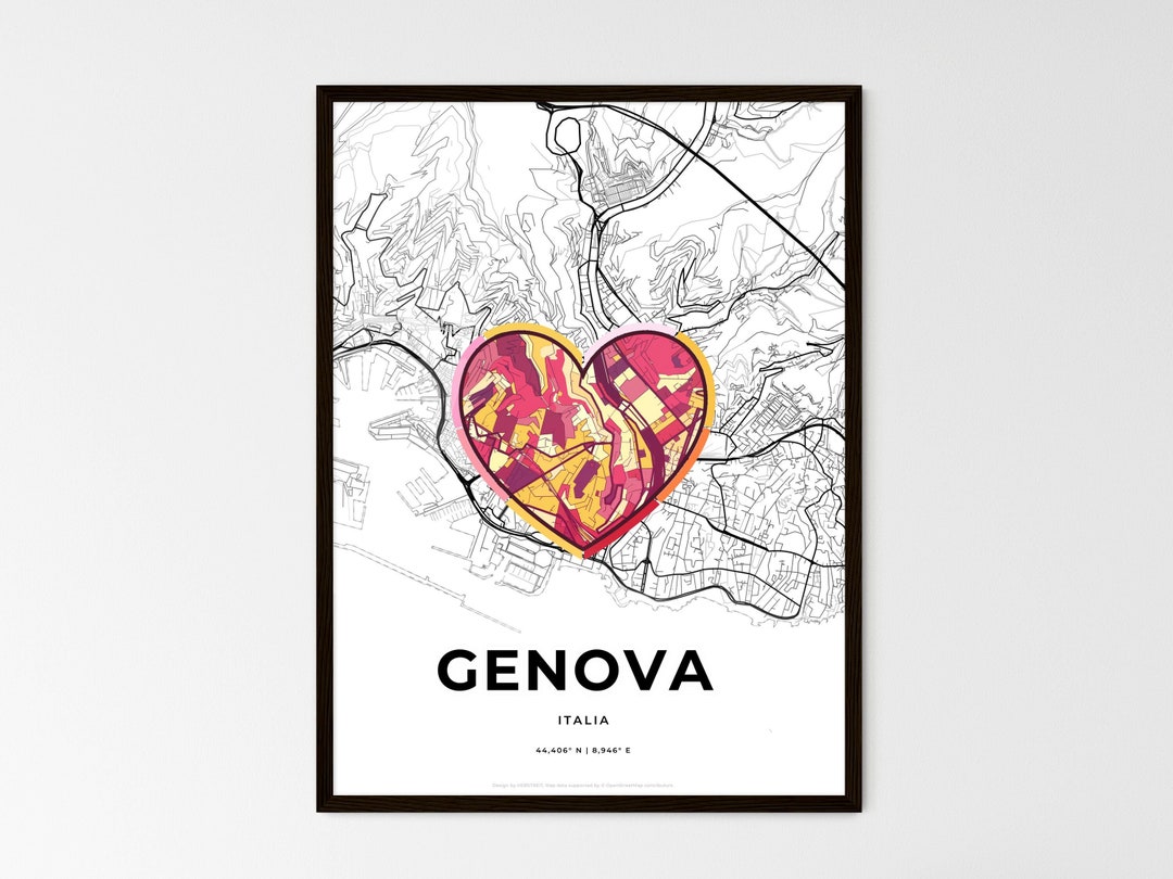 GENOA ITALY – Where It All Began Map - Choose One of Three Styles ...
